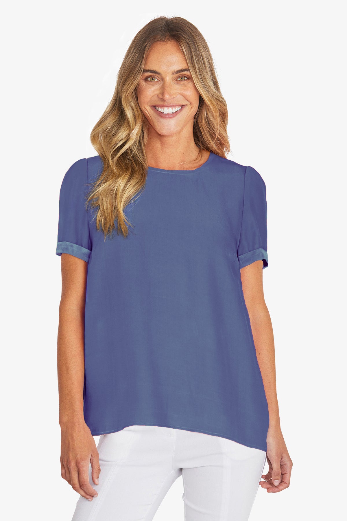 Womens kira slinky top blue p595358