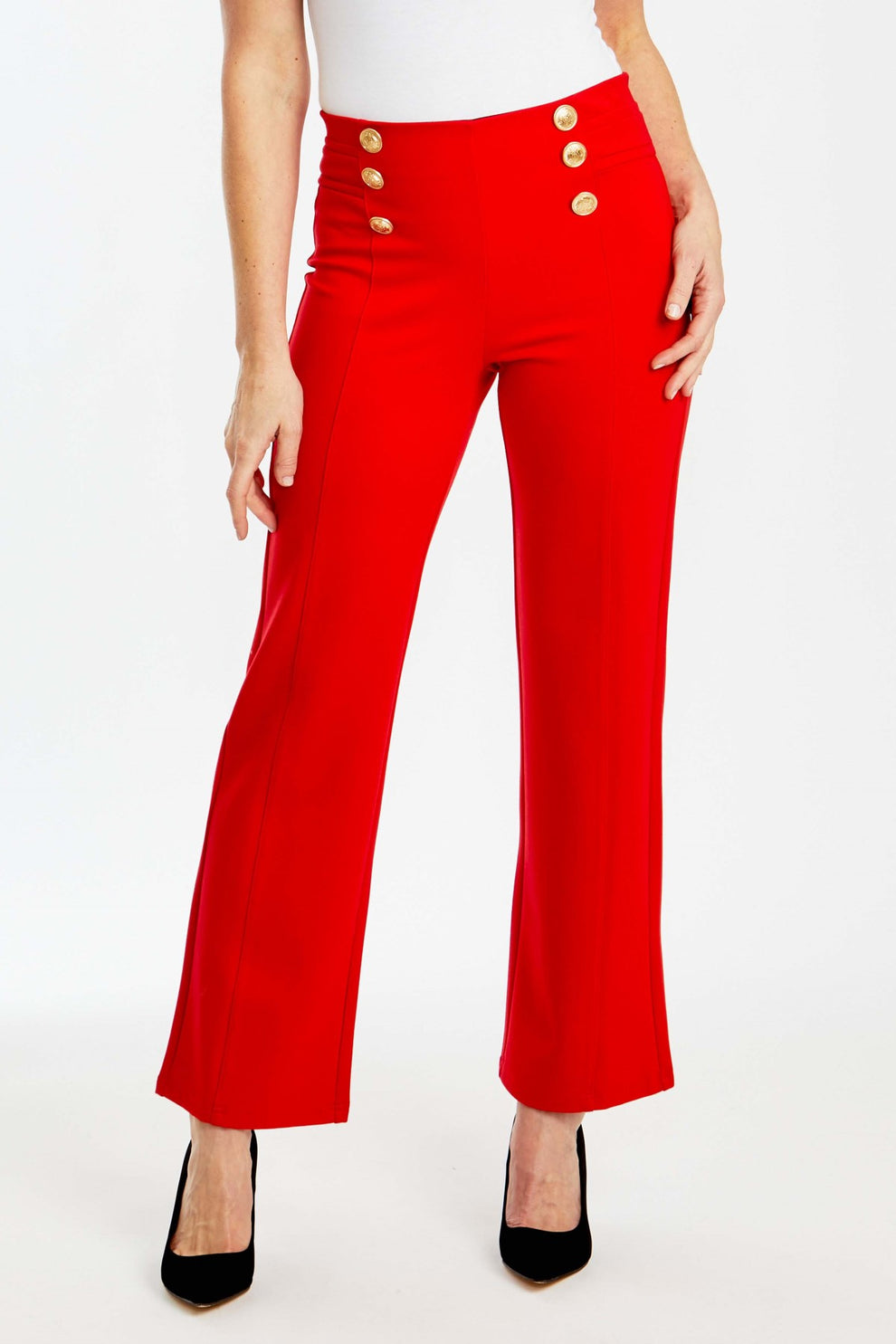 Women's Ponte Bootleg Pant in Ferrari Red